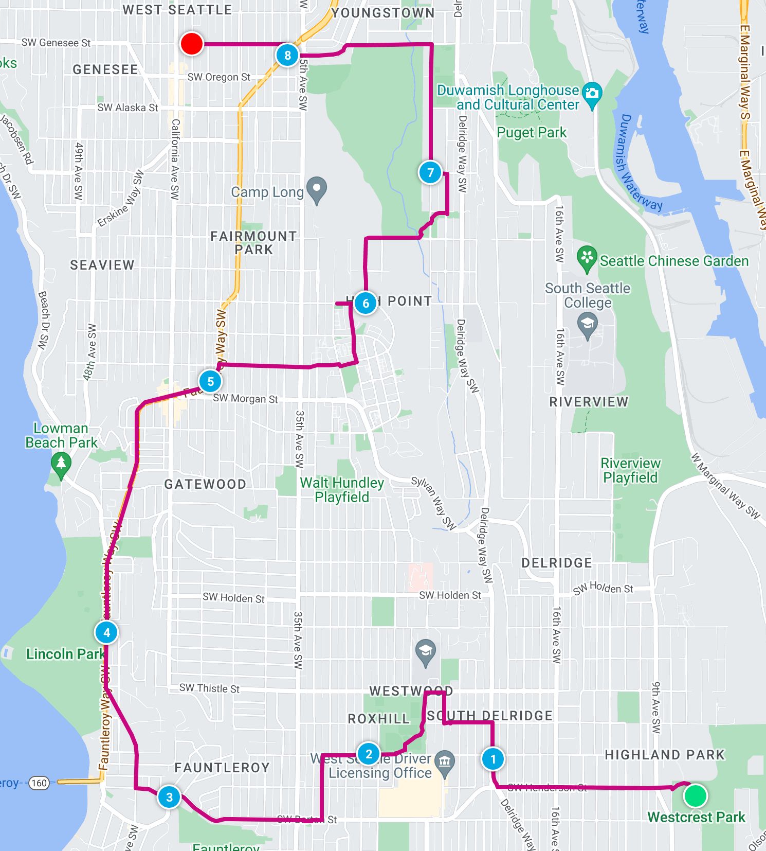 Route Map of Seattle's P-Patches: West Seattle — The Mountaineers