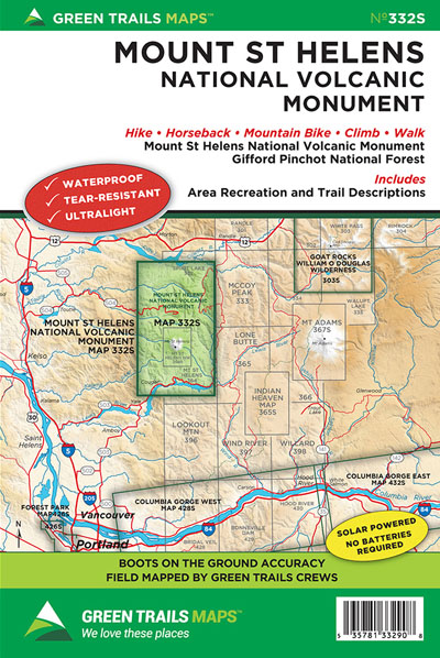Mount St. Helens National Volcanic Monument No. 332S: Green Trails Maps ...