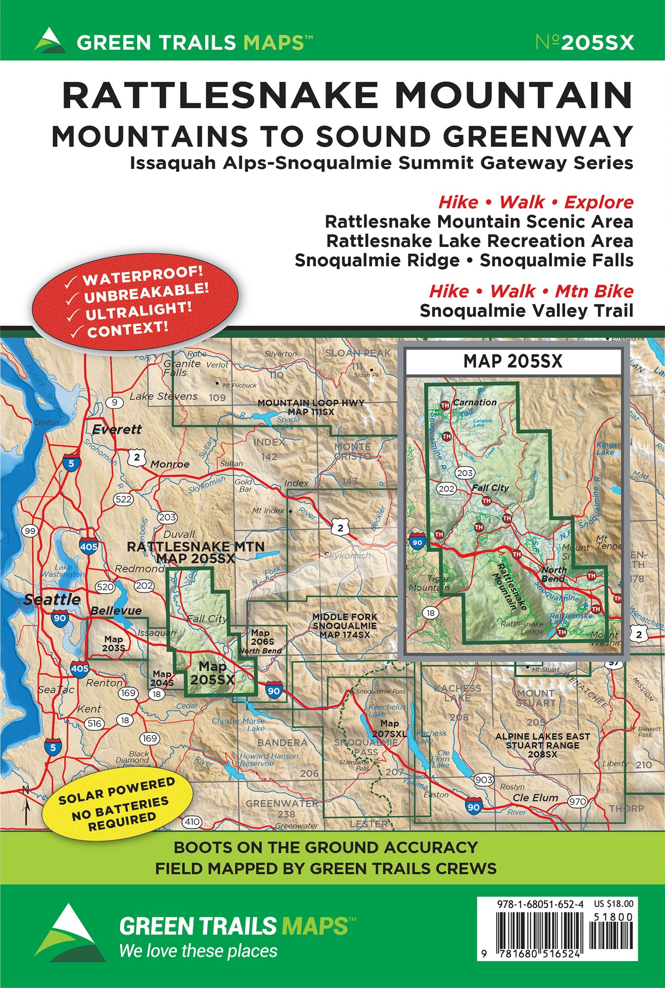 Rattlesnake Mountain, WA No. 205SX: Green Trails Maps — Books